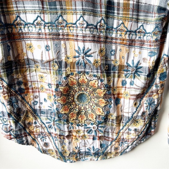 Tolani | Tops | Tolani Flannel Shirt Embroidered | Poshmark